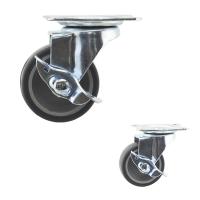 China Soft Rubber Wheel Side Brake Light Duty Casters 50x20.3mm for sale