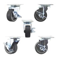 China Soft Rubber Wheel Side Brake Light Duty Casters 50x20.3mm for sale