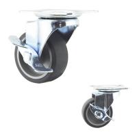 China Soft Rubber Wheel Side Brake Light Duty Casters 50x20.3mm for sale