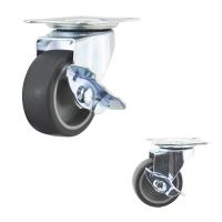 China Soft Rubber Wheel Side Brake Light Duty Casters 50x20.3mm for sale