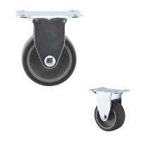 China 2'' Gray TPR Wheel Light Duty Casters Fixed Rigid One Direction for sale