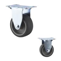 China 2'' Gray TPR Wheel Light Duty Casters Fixed Rigid One Direction for sale