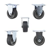 China 2'' Gray TPR Wheel Light Duty Casters Fixed Rigid One Direction for sale