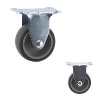 China 2'' Gray TPR Wheel Light Duty Casters Fixed Rigid One Direction for sale