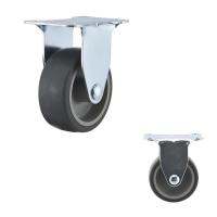 China 2'' Gray TPR Wheel Light Duty Casters Fixed Rigid One Direction for sale