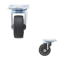 China Swivel Rubber Light Duty Casters 66lbs Single Wheel Capacity for sale