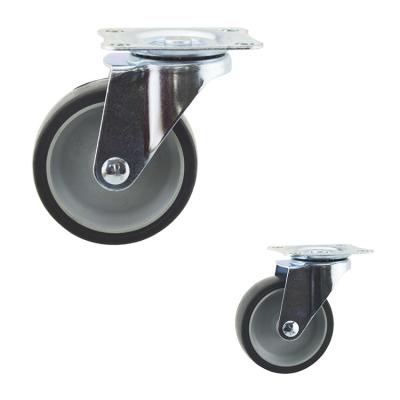 China 3 Inch 110lbs Gray TPR Swivel Plate Light Duty Casters For Chair for sale