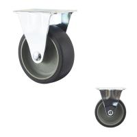 China 75mm Wheel Grey TPR Fixed Light Duty Casters For Small Trolley for sale