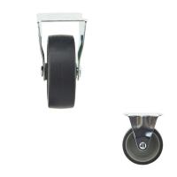 China 75mm Wheel Grey TPR Fixed Light Duty Casters For Small Trolley for sale