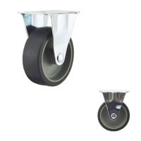 China 75mm Wheel Grey TPR Fixed Light Duty Casters For Small Trolley for sale