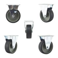 China 75mm Wheel Grey TPR Fixed Light Duty Casters For Small Trolley for sale