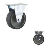 China 75mm Wheel Grey TPR Fixed Light Duty Casters For Small Trolley for sale