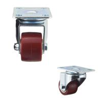 China Oem 1.5 Inch Top Plate Swivel Red Pu Light Duty Casters for sale