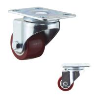 China Oem 1.5 Inch Top Plate Swivel Red Pu Light Duty Casters for sale