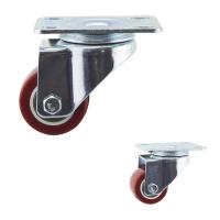 China Oem 1.5 Inch Top Plate Swivel Red Pu Light Duty Casters for sale