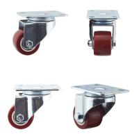 China Oem 1.5 Inch Top Plate Swivel Red Pu Light Duty Casters for sale