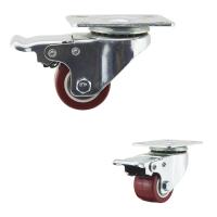 China 40mm 110lbs Plate Swivel Double Brake Light Duty Casters for sale