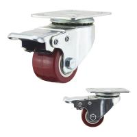 China 40mm 110lbs Plate Swivel Double Brake Light Duty Casters for sale