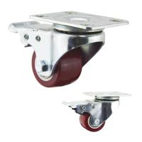 China 40mm 110lbs Plate Swivel Double Brake Light Duty Casters for sale