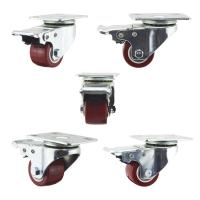 China 40mm 110lbs Plate Swivel Double Brake Light Duty Casters for sale