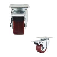 China 65kg Capacity Plate Total Lock Pu Light Duty Casters for sale
