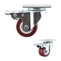China 65kg Capacity Plate Total Lock Pu Light Duty Casters for sale