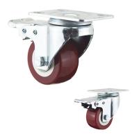 China 65kg Capacity Plate Total Lock Pu Light Duty Casters for sale