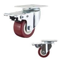 China 65kg Capacity Plate Total Lock Pu Light Duty Casters for sale