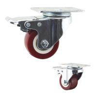 China 65kg Capacity Plate Total Lock Pu Light Duty Casters for sale