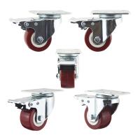 China 65kg Capacity Plate Total Lock Pu Light Duty Casters for sale