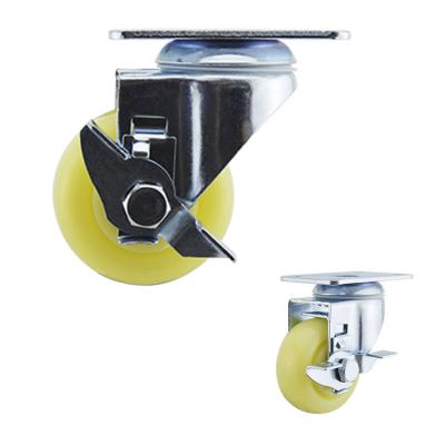 China 75mm Wheel Side Locking Beige PP Medium Duty Casters for sale