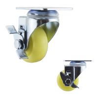 China 75mm Wheel Side Locking Beige PP Medium Duty Casters for sale