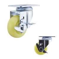 China 75mm Wheel Side Locking Beige PP Medium Duty Casters for sale
