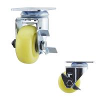 China 75mm Wheel Side Locking Beige PP Medium Duty Casters for sale