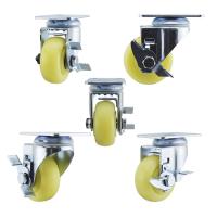 China 75mm Wheel Side Locking Beige PP Medium Duty Casters for sale