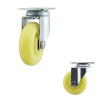 China Light Yellow Plastic Swivel Plate Medium Duty Casters Zinc Plated Bracket for sale