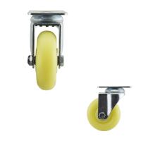 China Light Yellow Plastic Swivel Plate Medium Duty Casters Zinc Plated Bracket for sale