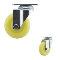 China Light Yellow Plastic Swivel Plate Medium Duty Casters Zinc Plated Bracket for sale