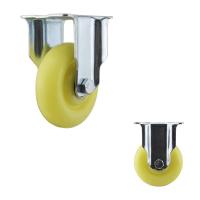 China 100mm Wheel Fixed Beige Medium Duty Casters 90kg Capacity for sale