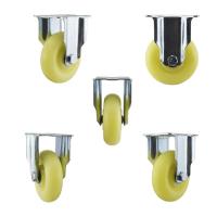 China 100mm Wheel Fixed Beige Medium Duty Casters 90kg Capacity for sale