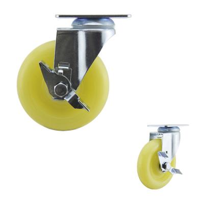 China Side Lock Plastic Medium Duty Casters 125mm Wheel Diameter for sale