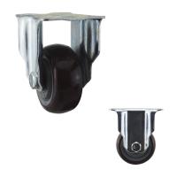 China WBD 75mm Diameter Red Wheel Fixed PU Medium Duty Casters for sale
