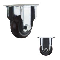 China WBD 75mm Diameter Red Wheel Fixed PU Medium Duty Casters for sale