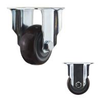 China WBD 75mm Diameter Red Wheel Fixed PU Medium Duty Casters for sale