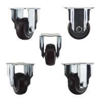 China WBD 75mm Diameter Red Wheel Fixed PU Medium Duty Casters for sale