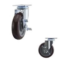 China 3-3/4 X 3-3/4 Inch Mounting Plate Size 5 Inch Medium Duty PU Swivel Caster Wheels for Heavy-Duty Material Handling for sale