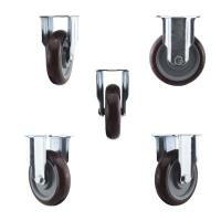 China 125mm Wheel 286lbs Capacity PU Fixed Medium Duty Casters for sale
