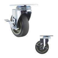 China 3-3/4 X 3-3/4 Inch Mounting Plate Size 5 Inch Medium Duty PU Swivel Caster Wheels for Heavy-Duty Material Handling for sale