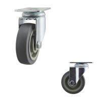 China 4In Gray TPR Top Plate Swivel Medium Duty Casters For Medical Bed for sale