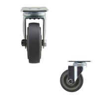 China 4In Gray TPR Top Plate Swivel Medium Duty Casters For Medical Bed for sale